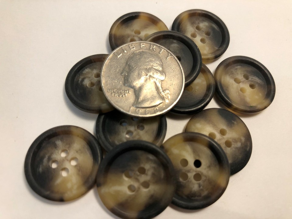 50 Bulk Large Buttons sized 13/16 in. 4 colors Brown,Lt Brown,Black ...