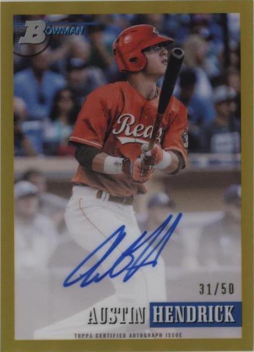 2021 Bowman Heritage - Chrome Prospect Autographs Austin Hendrick #93PA ...