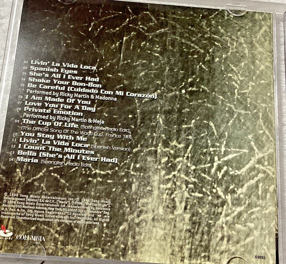Ricky Martin: Livin La Vida Loca, 14 Songs, 59 Minutes, CD 1999 | eBay