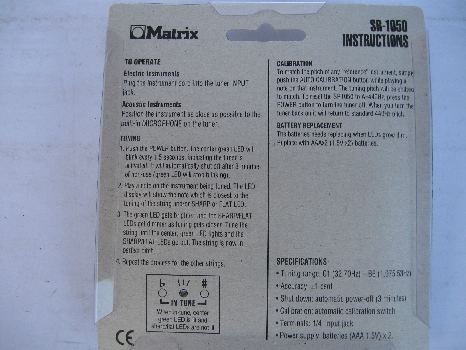 New Matrix SR-1050 Chromatic All Instrument Tuner SEALED | eBay