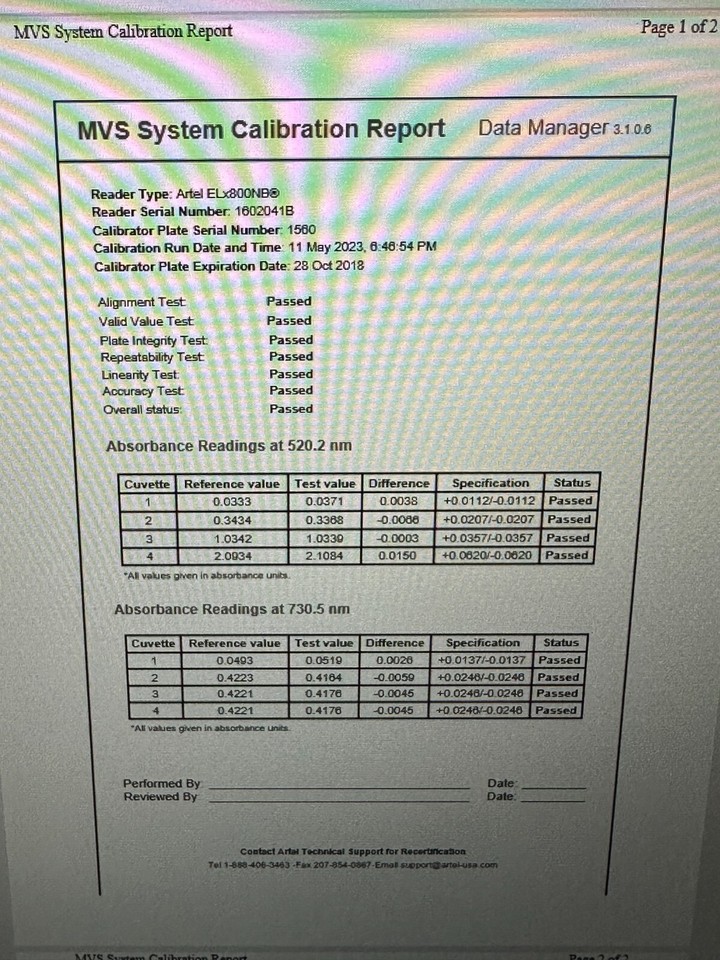 Artel Advanced Instruments MVS Multichannel Verification System | eBay