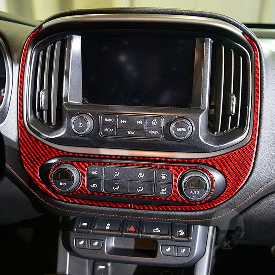 2PCS Carbon Fiber Center Console Display Trim Set For Chevrolet ...