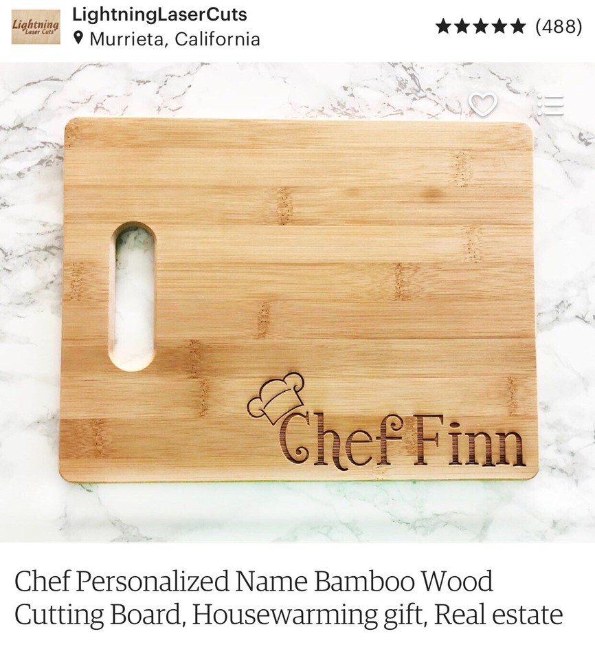 Personalized Chef Bamboo 8.5”x11” Cutting Board | eBay