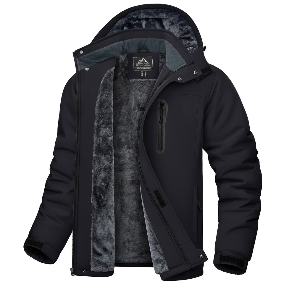 Men's Waterproof Skiing Jacket Fleece Winter Coat Outdoor Warm Jackets ...