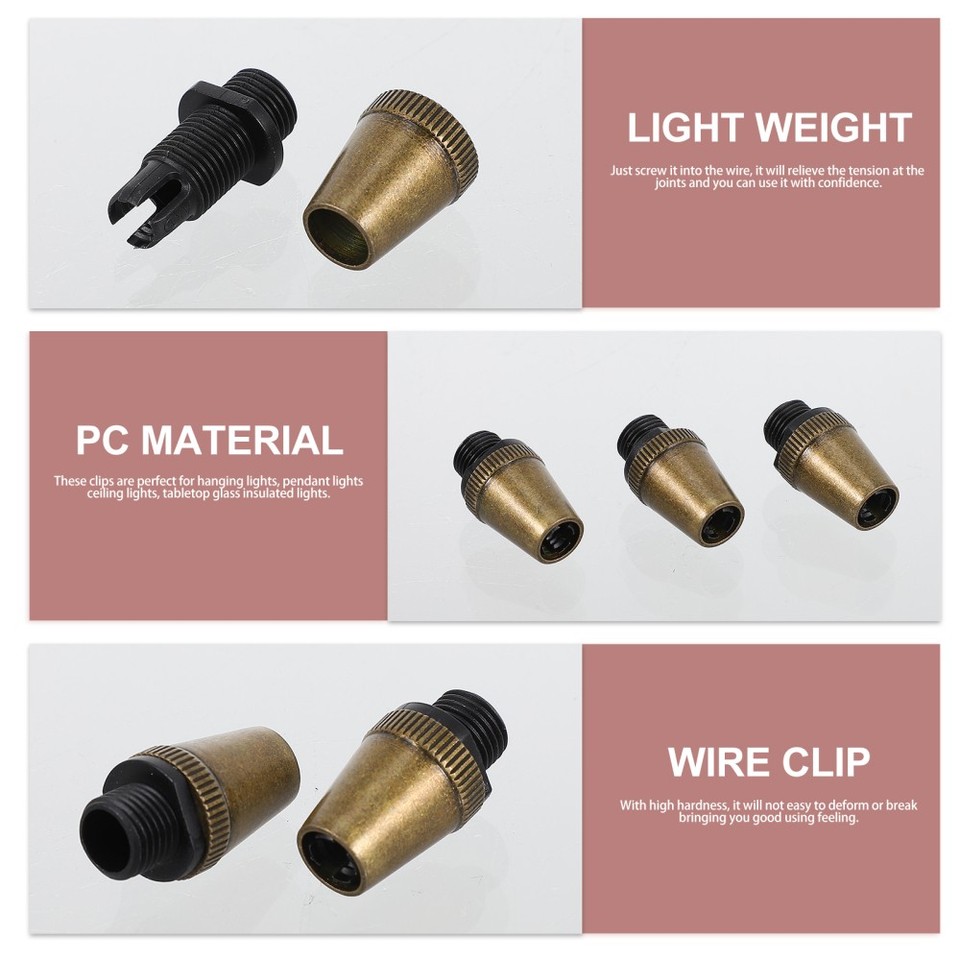 10 Pcs Wire Lock Clip Man Clamps for Cables Pendant Light Safety Rope ...