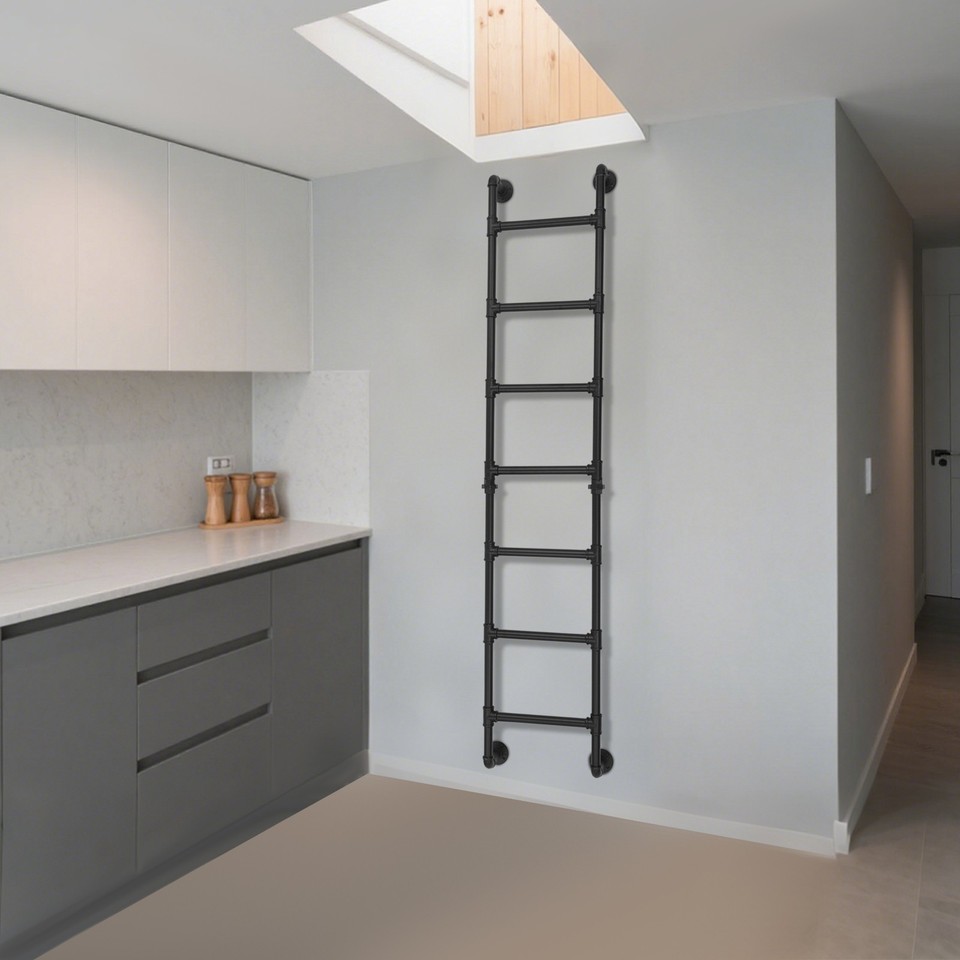 Wall Mounted 7 Steps Ladder For Attic Bunk Bed Metal Climbing Escape ...