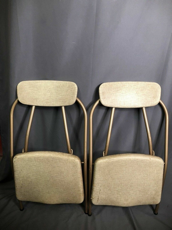Hamilton Cosco Vintage Metal Folding Chair Padded Pair Lot Model 90 ...