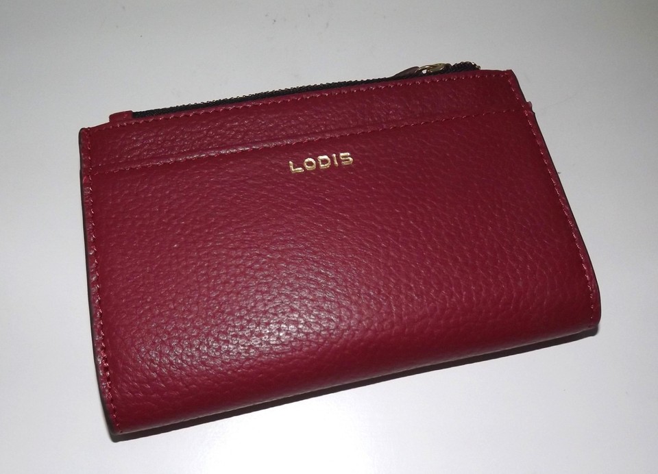 NEW LODIS WOMENS LEATHER RFID CREDIT CARD CLUTCH WALLET RUBY RED | eBay