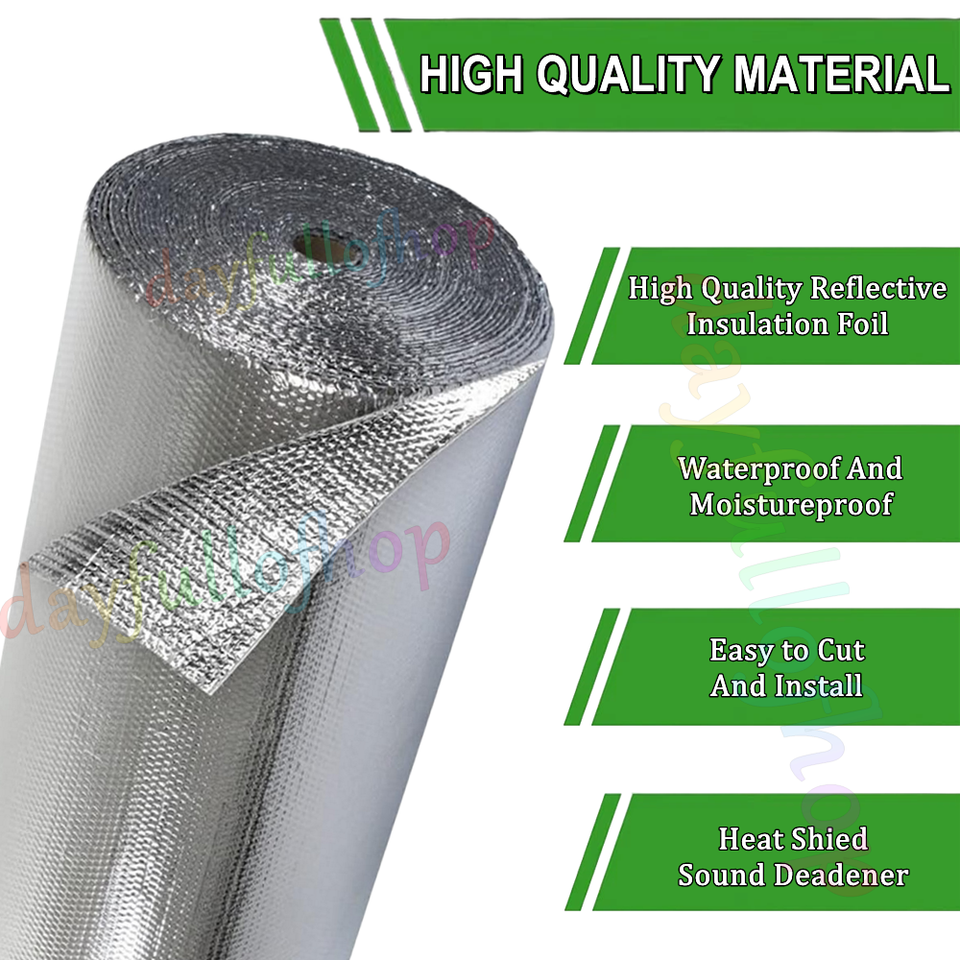 60cm x 25m Radiator Heat Reflective Insulating Foil Energy Saving Foil ...