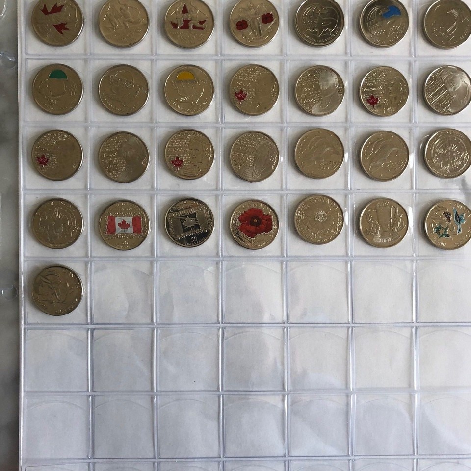 1967-2017 25 cent Commemorative Canada Quarter Set - 92 beautiful coins ...