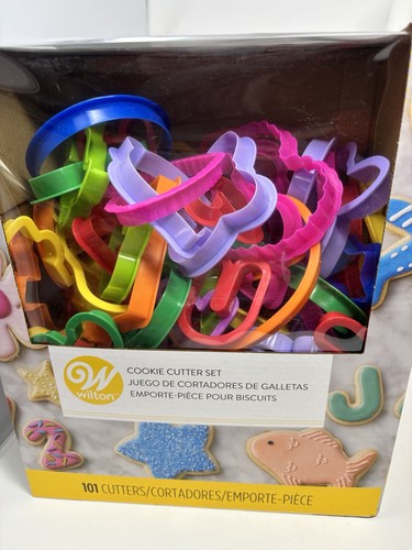 Wilton 101 Piece Cookie Cutter Set Letters Numbers Animals Holiday ...