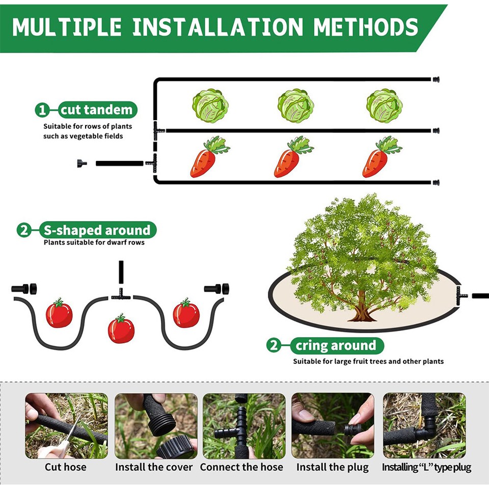 7.5-100Metres POROUS SOAKER LEAKY DRIP HOSE PIPE Garden Watering Drip ...