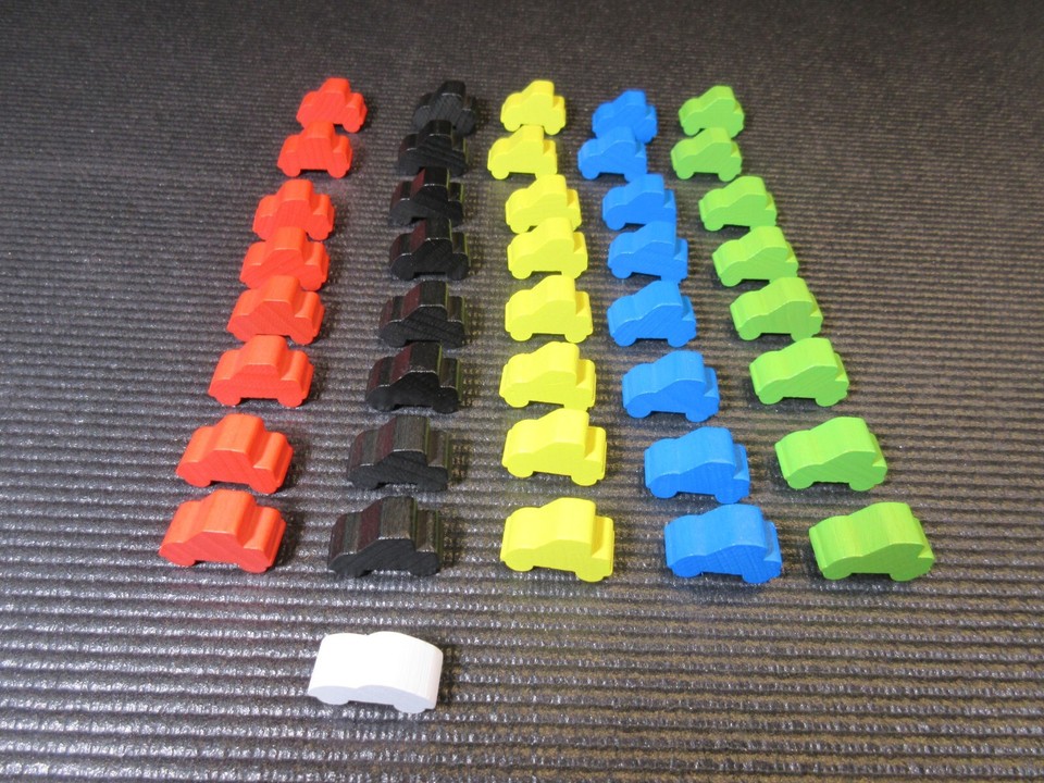 Wooden Vehicle Meeples Kanban Board Game Parts Replacement Cars | eBay
