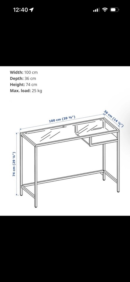 IKEA VITTSJÖ Desk Laptop Table Black-Brown Glass VITTSJO | eBay UK