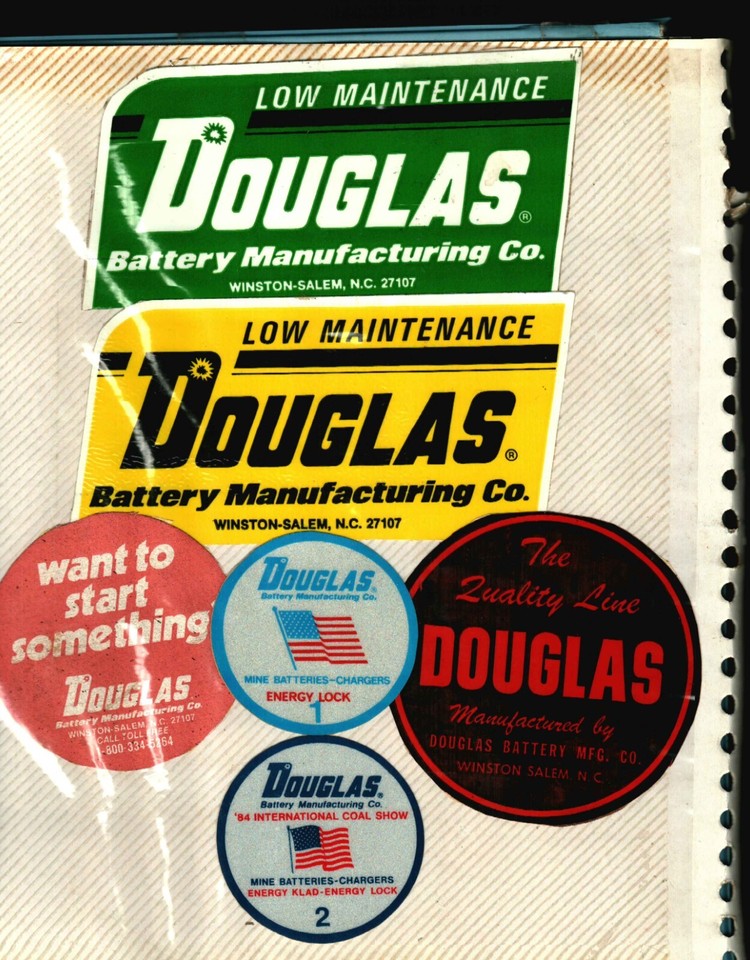 NICE LOT OF 9 DOUGLAS BATTERY CO. COAL MINING STICKER # 51 | eBay