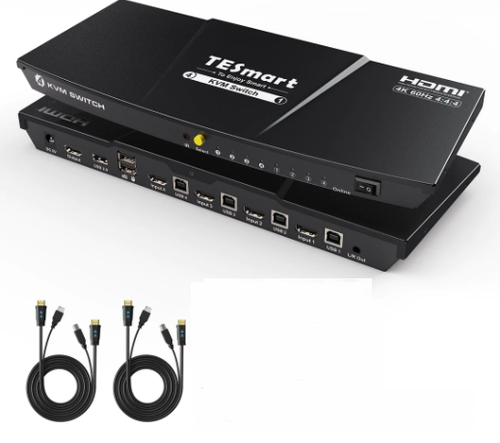 TESmart HD HDMI4 Port KVM Switch 4K@60Hz 4x1: 60hz HKS0401A1U **NEW ...