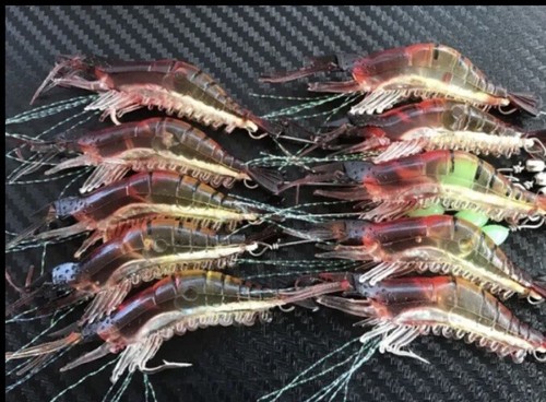 10 x Soft Plastic Fishing Tackle Prawn Shrimp Bream Flathead Cod Jew ...