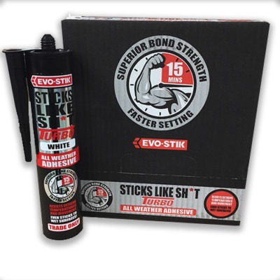 12 X EVO-STIK STICKS LIKE SH*T TURBO | All Weather Adhesive | White ...