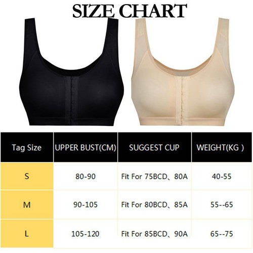 Post Surgical Back Bra Support Yoga Tops Posture Correct Front Closure ...