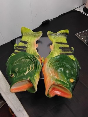 Coddies Fish Green Flip Flops Slide Sandals Novelty Shoes Men 38/39~ 5 ...