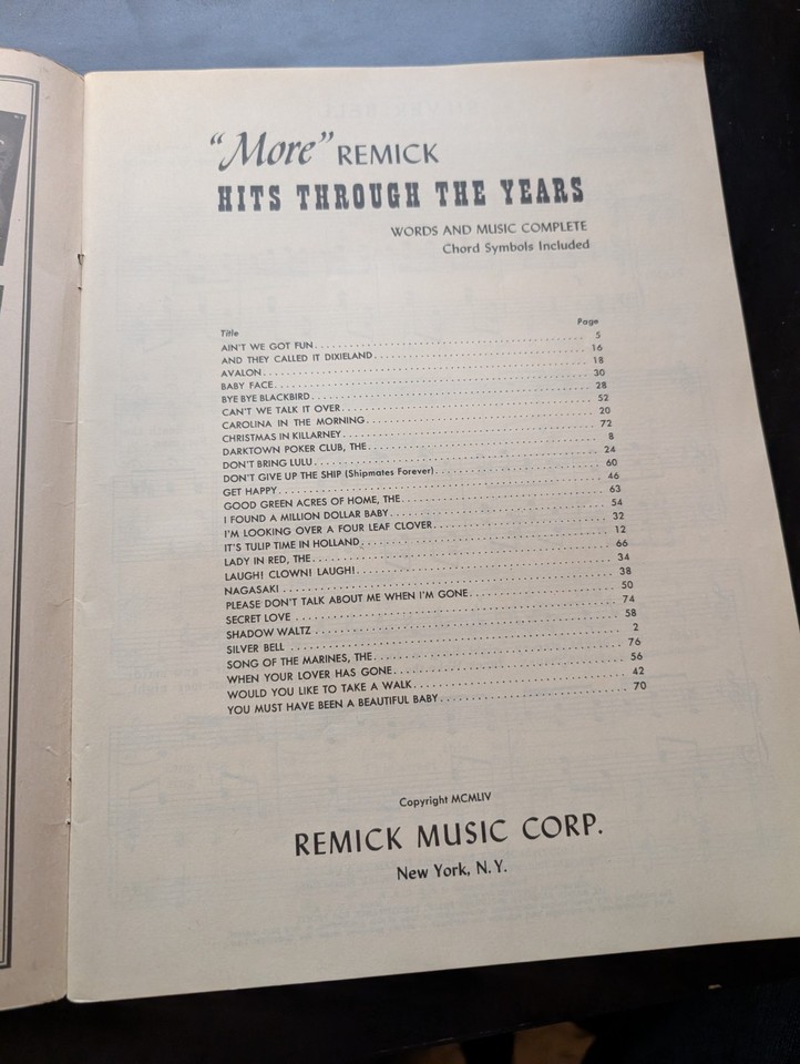 Vintage "Hits Through The Years" Song Books - Piano /Guitar - Lot of 4 ...