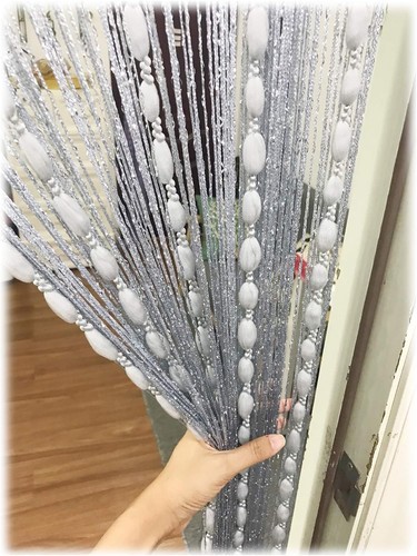 Door String Curtain Flat Silver Ribbon Thread with 78 x 39 in, Grey-style2 | eBay