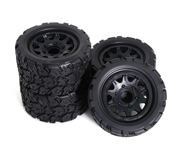 Monster Truck Tire & Rim MX28 12 / 14mm Hex For 1/10 TRAXXAX MAXX ...