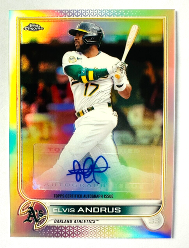 2022 Topps Chrome Elvis Andrus AUTO Card Refractor A's Star! | eBay