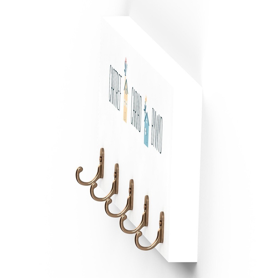 Welsh Keys Key Rack 5 Hooks Holder Wall Hooks Rac Allweddi Catref ...