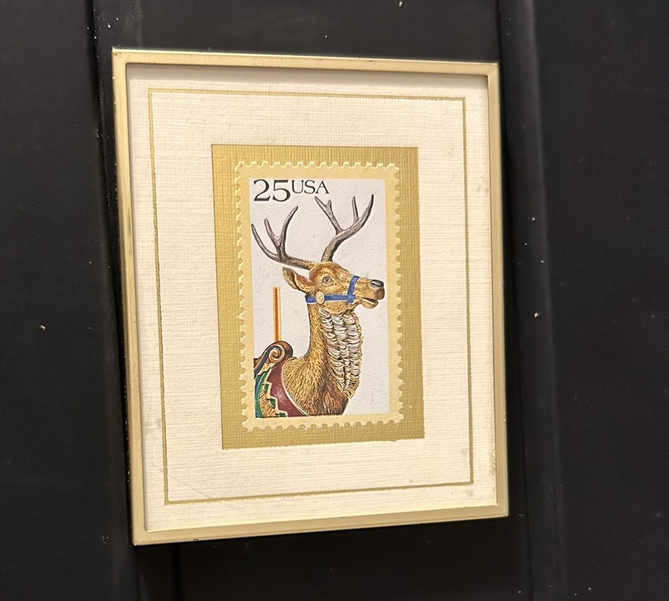 1988 Carousel Deer LE Edition Stamp 131 of 5,000 Hanford Heirlooms Gold ...