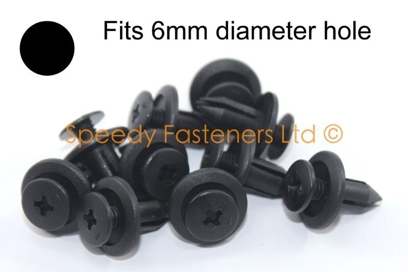 10x 6mm Plastic Push Screw Rivet Scrivet Fairing Panel Clips for Yamaha ...