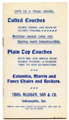 1880s Victorian Furniture Couch Catalog Flyer Thomas Madden ...