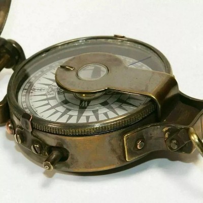 2" Compass Handmade Nautical Antique Brass Vintage WWII Military Pocket ...
