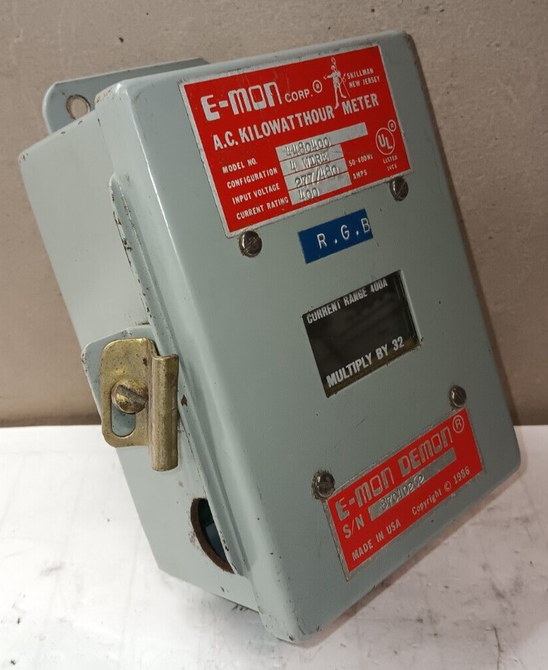 EMON CORP EMON DEMON 4480400 400 AMP AC KILOWATTHOUR METER 480/277 VAC ...