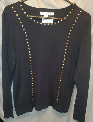 Emaline Black Lightweight Pullover Sweater Blouse | eBay