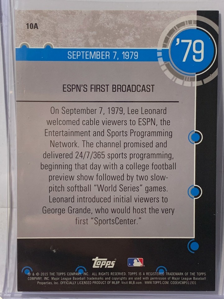 2015 Topps Lee Leonard "ESPN 1st Broadcast" #10A '79 ESPN (i217) | eBay