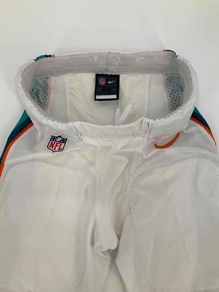 MIAMI DOLPHINS TEAM ISSUED/GAME USED WHITE NIKE PANTS WITH PADDING! SEE ...
