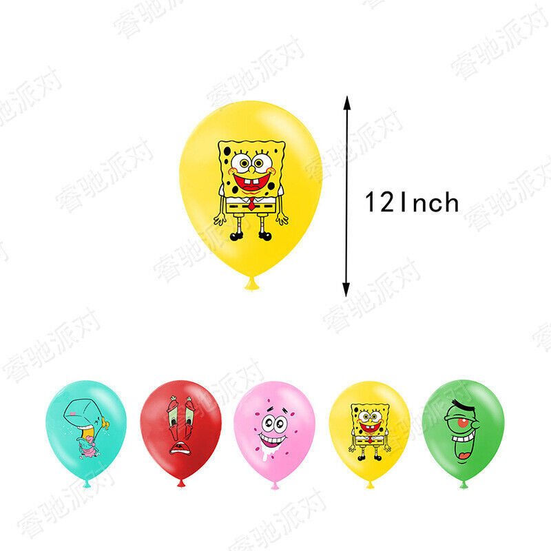 Kid SpongeBob SquarePants Happy Birthday Party Decor Banner Balloons ...