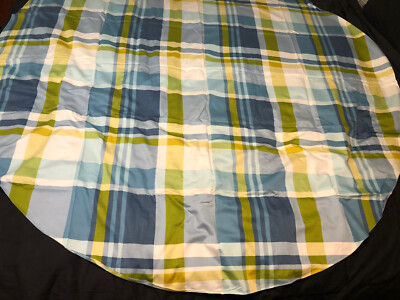 Vintage Round Cotton Tablecloth - Multicolor Plaid - 66" x 66" | eBay
