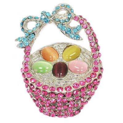 Easter Basket Brooch Crystal Rhinestone Eggs In Basket Holiday Pin | eBay