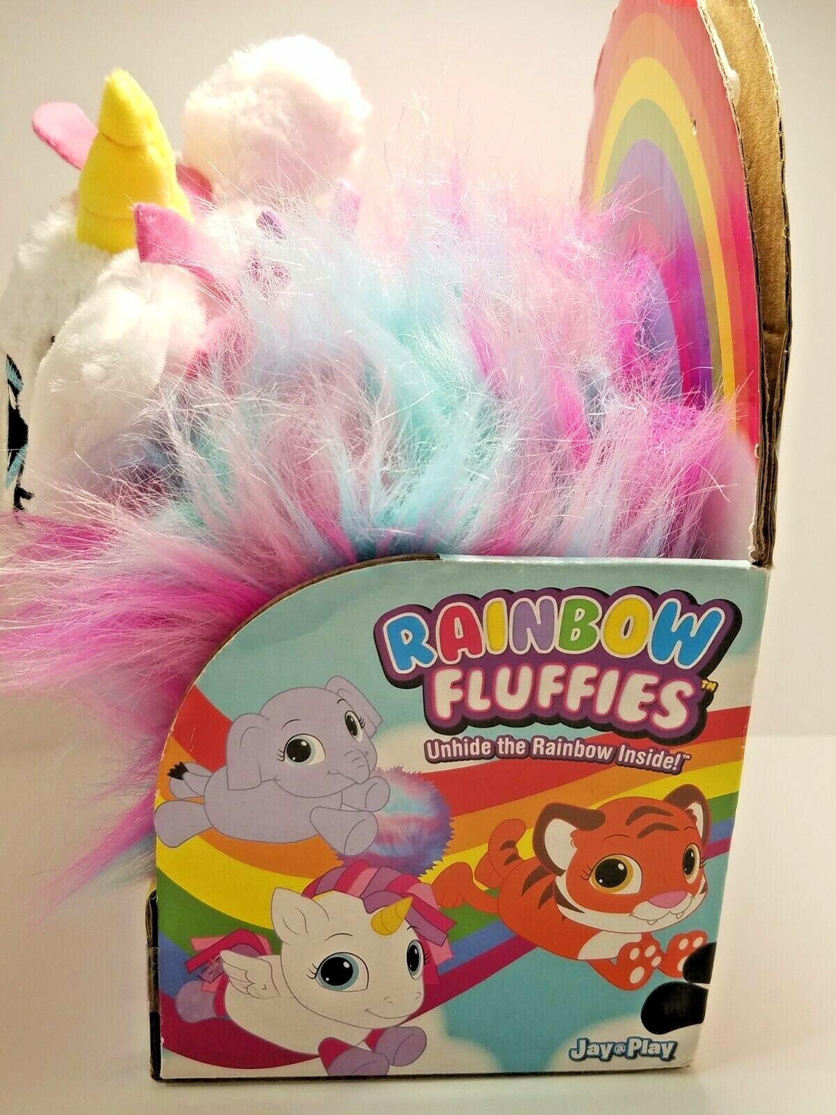 RAINBOW FLUFFIES 12" INCH PLUSH UNHIDE THE RAINBOW INSIDE UNICORN NEW ...