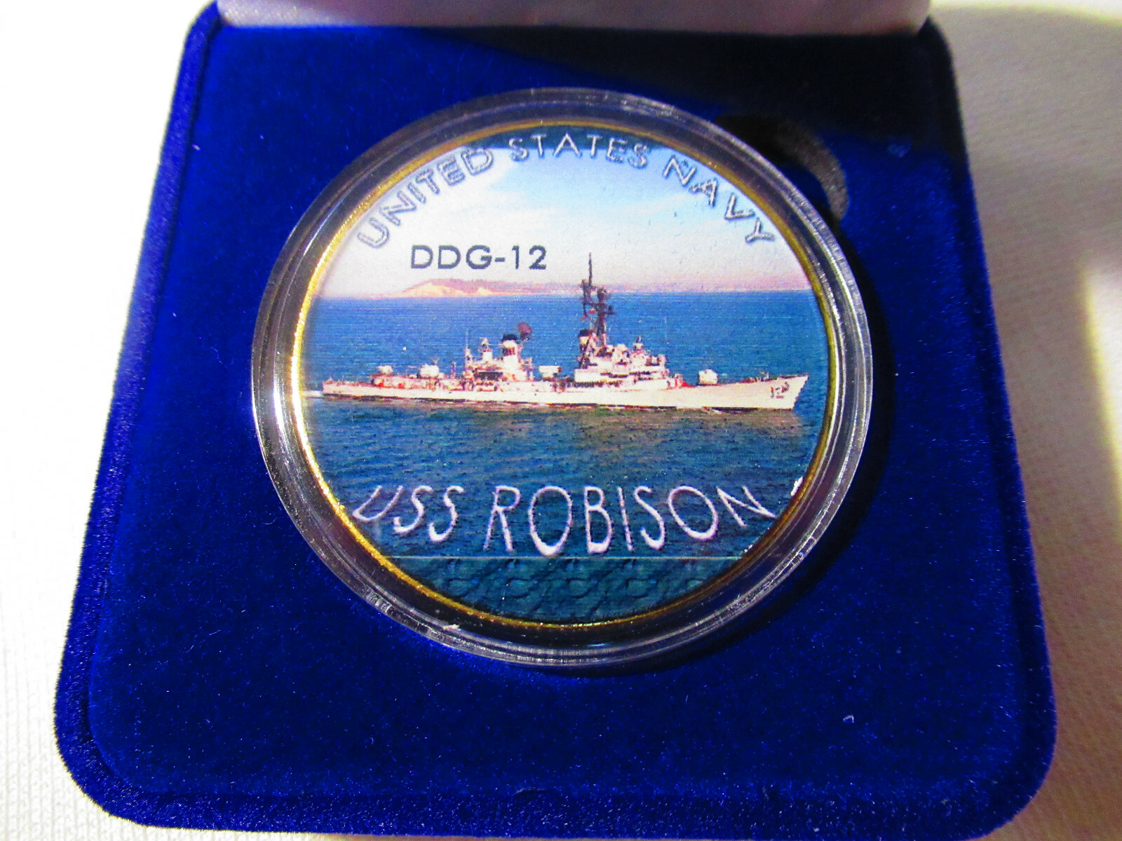 US NAVY - USS ROBISON DDG-12 Challenge Coin W/ Presentation Box | eBay