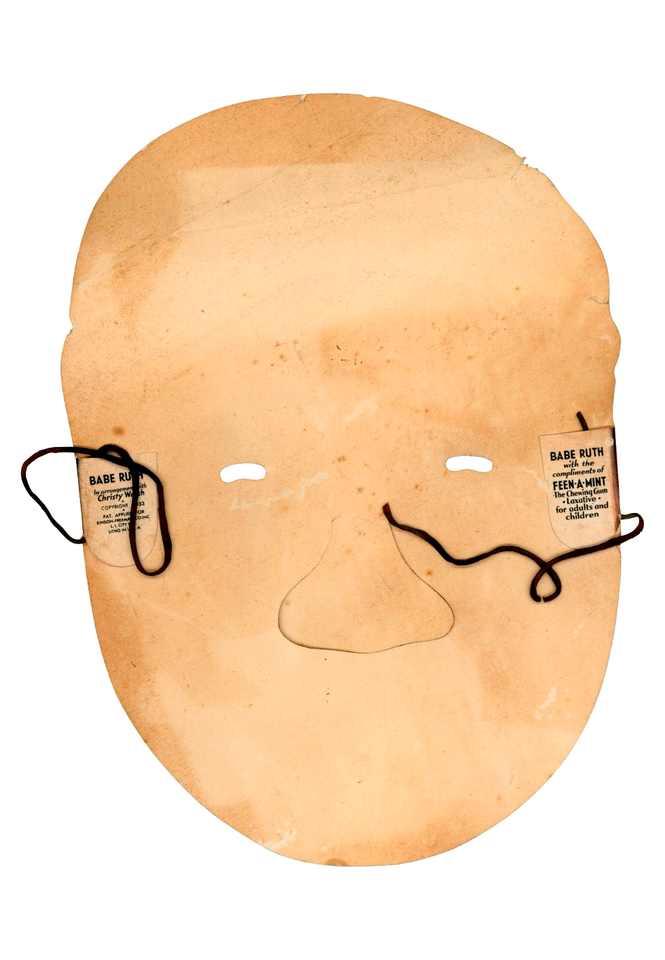 1930's Babe Ruth Feen-A-Mint Mask Measuring Approximately 9 3/8" x 6 1/ ...