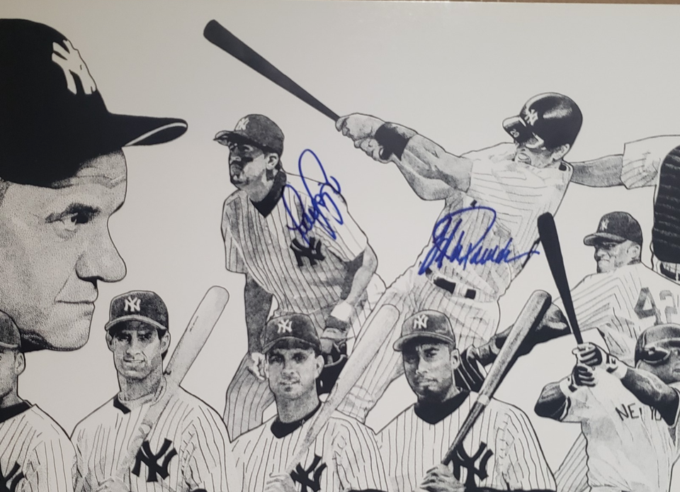 SIGNED 1998 NEW YORK YANKEES GREATEST TEAM EVER LITHO/POSTER - 7 SIG ...