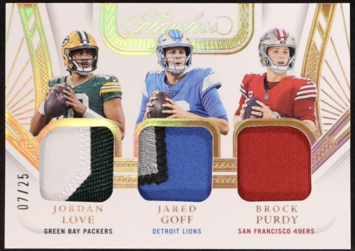2024 Panini Flawless - Triple Patches Jared Goff, Brock Purdy, Jordan ...