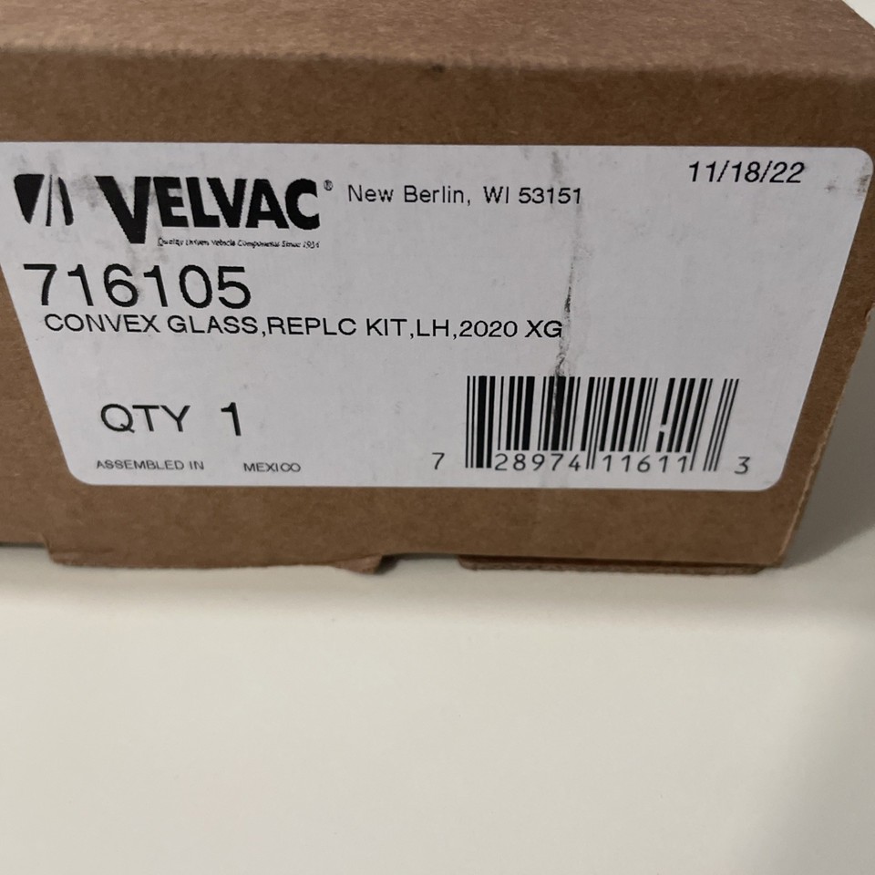 Velvac 716105 Convex Mirror Lower Glass Assembly Replacement Kit LH ...
