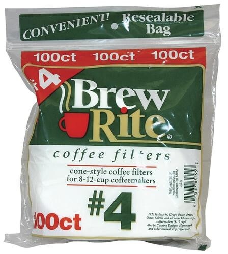 Brew Rite® 8-12-Cup Fluted Style #4 Coffee Filters - 100 ct. | eBay