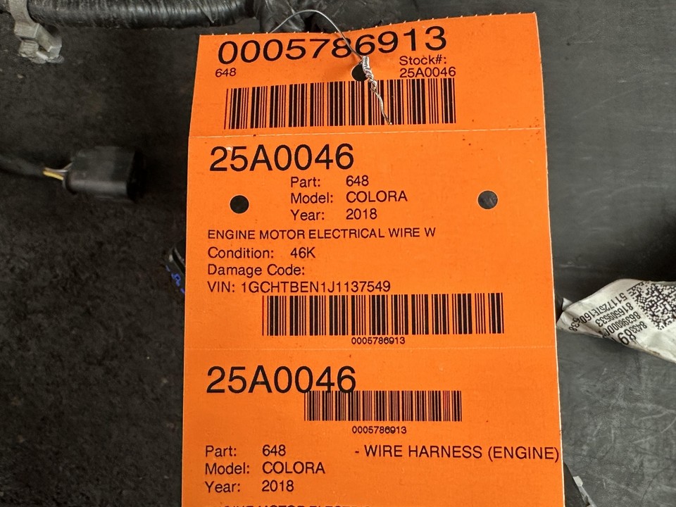 2018 COLORADO ENGINE MOTOR ELECTRICAL WIRE WIRING HARNESS 3.6L 4X4 ...