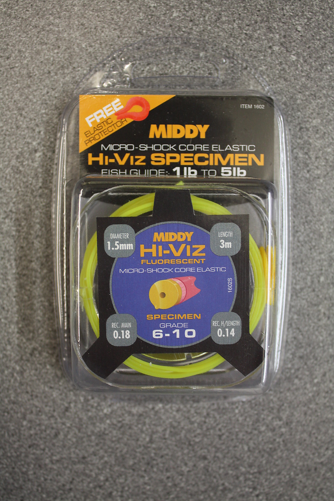 Middy Hi-viz Shock Core Hollow Pole Fishing Elastic 3m Spool 12-16 Red ...