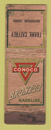 Matchbook Cover - Conoco oil gas Frank Caffrey Rathdrum ID WORN | eBay